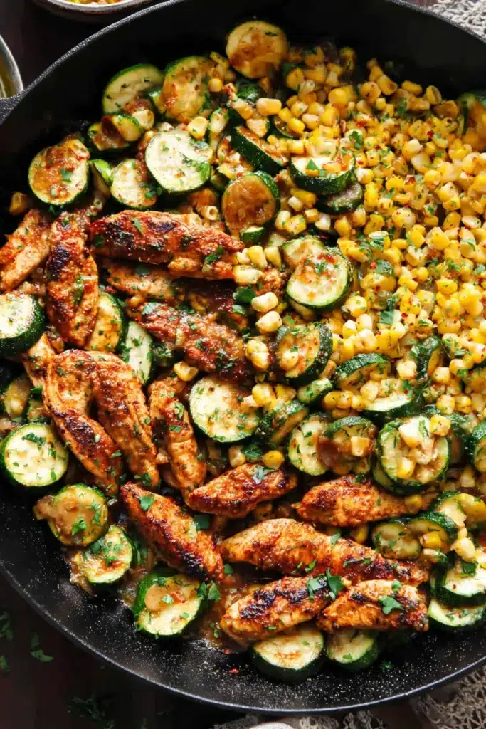 Chicken with Zucchini and Corn | Amazing & Flavorful Dinner