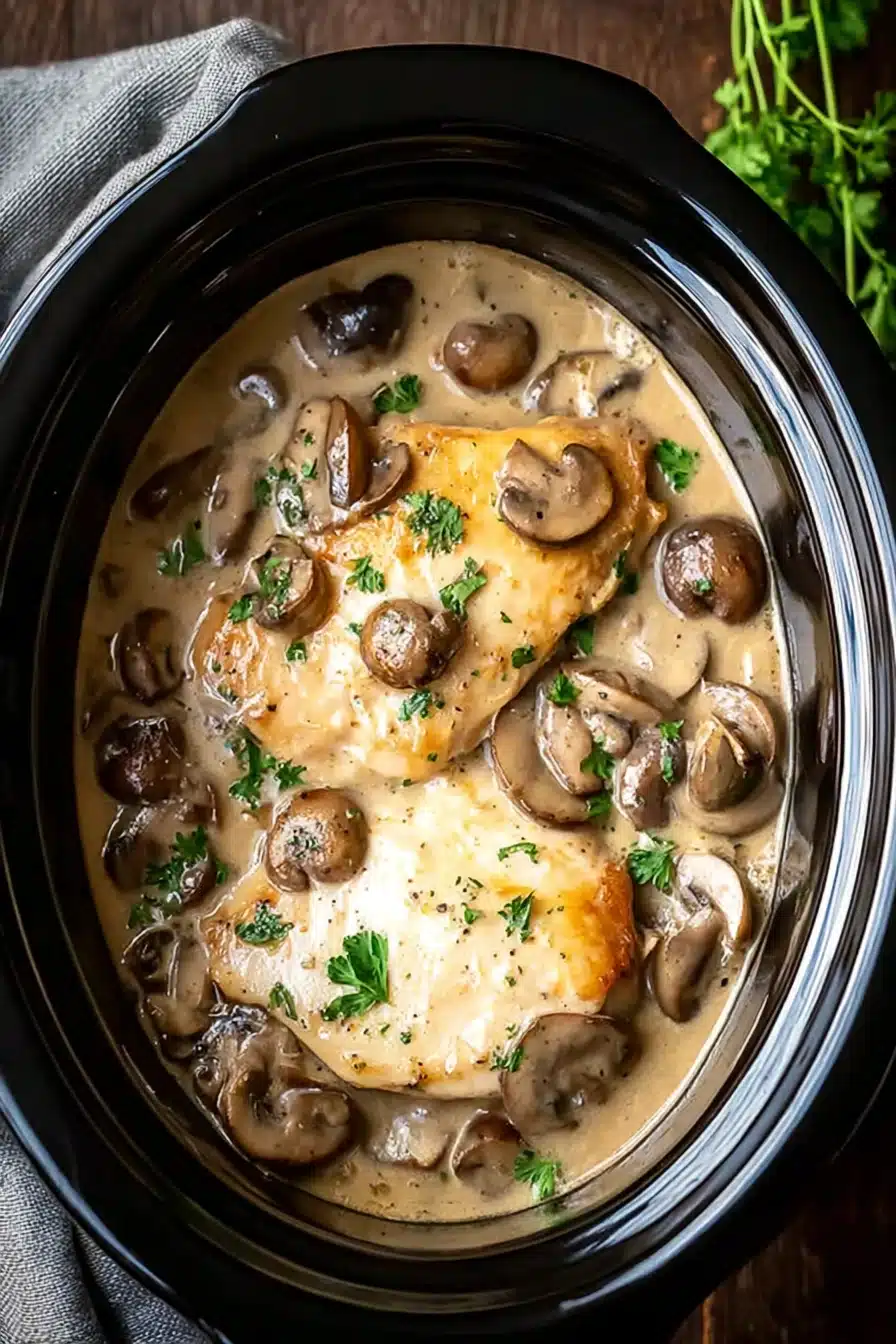 Simple Crockpot Chicken Marsala | Easy & Delicious Dinner